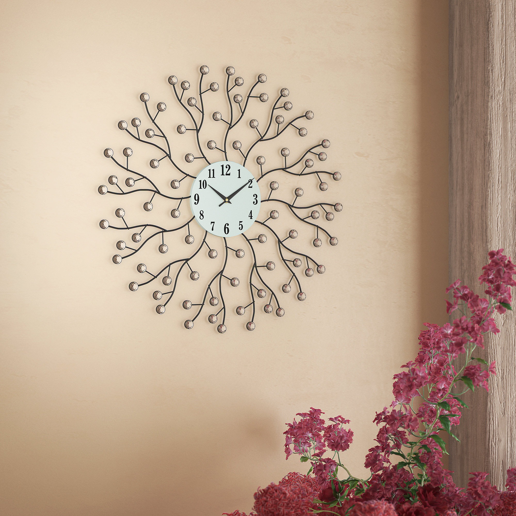 Winston Porter Carranza Round Metal Wall Clock 20" & Reviews | Wayfair