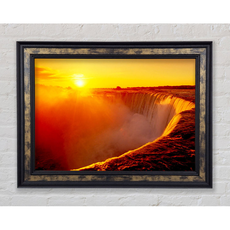 Ebern Designs Sunsets Over Niagara Falls - Single Picture Frame Art ...