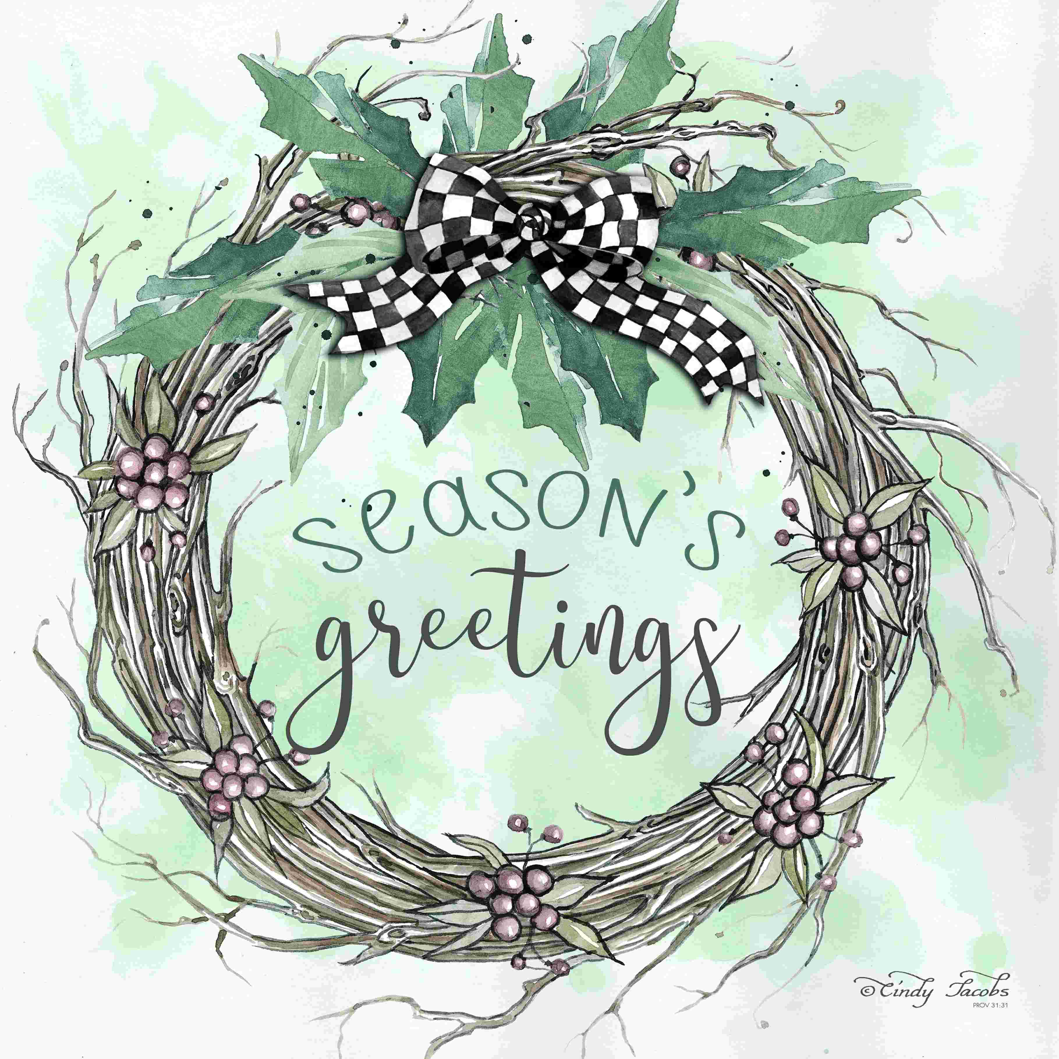 The Holiday Aisle® Season's Greetings by Cindy Jacobs Painting | Wayfair