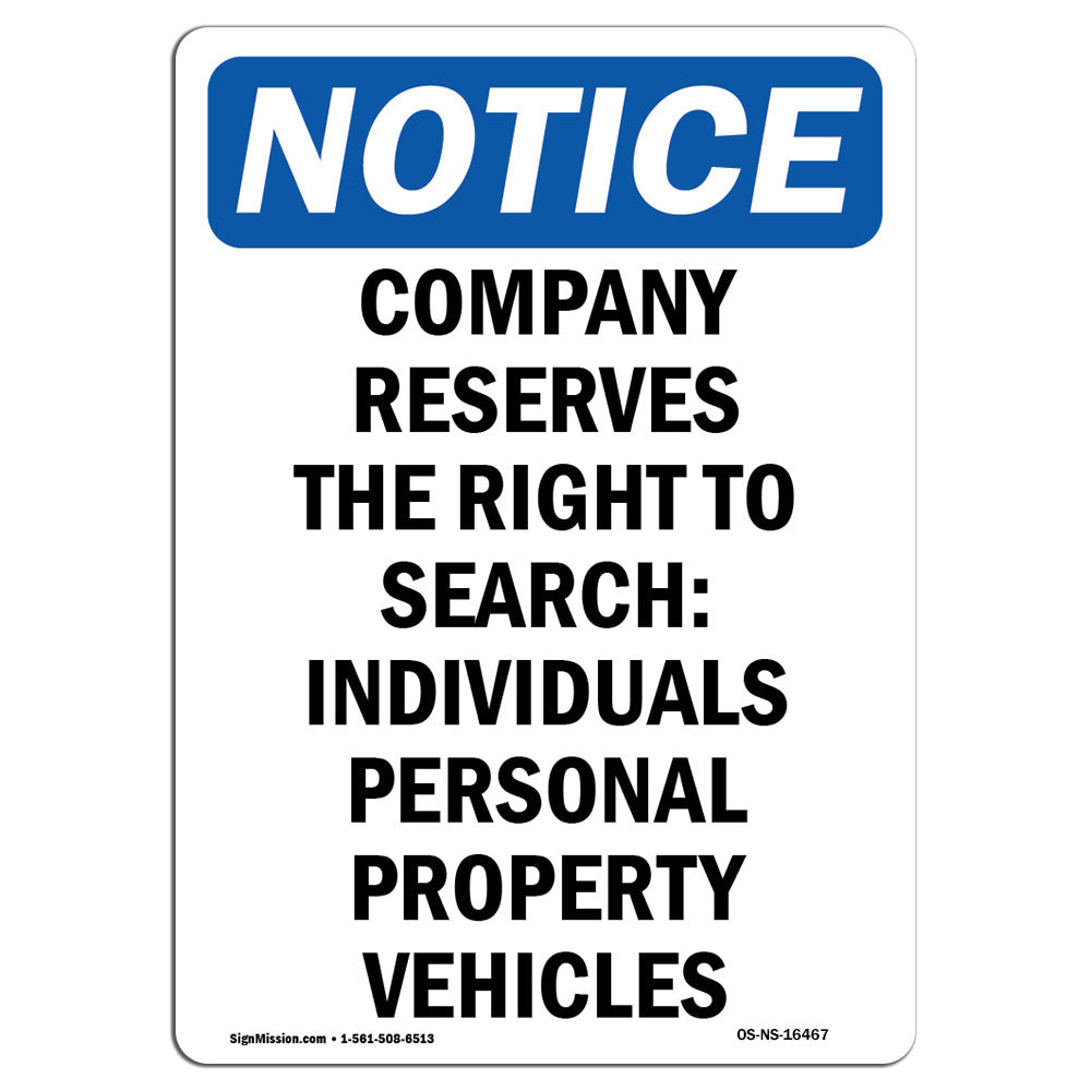 SignMission Reserves the Right to Search Individuals Sign | Wayfair
