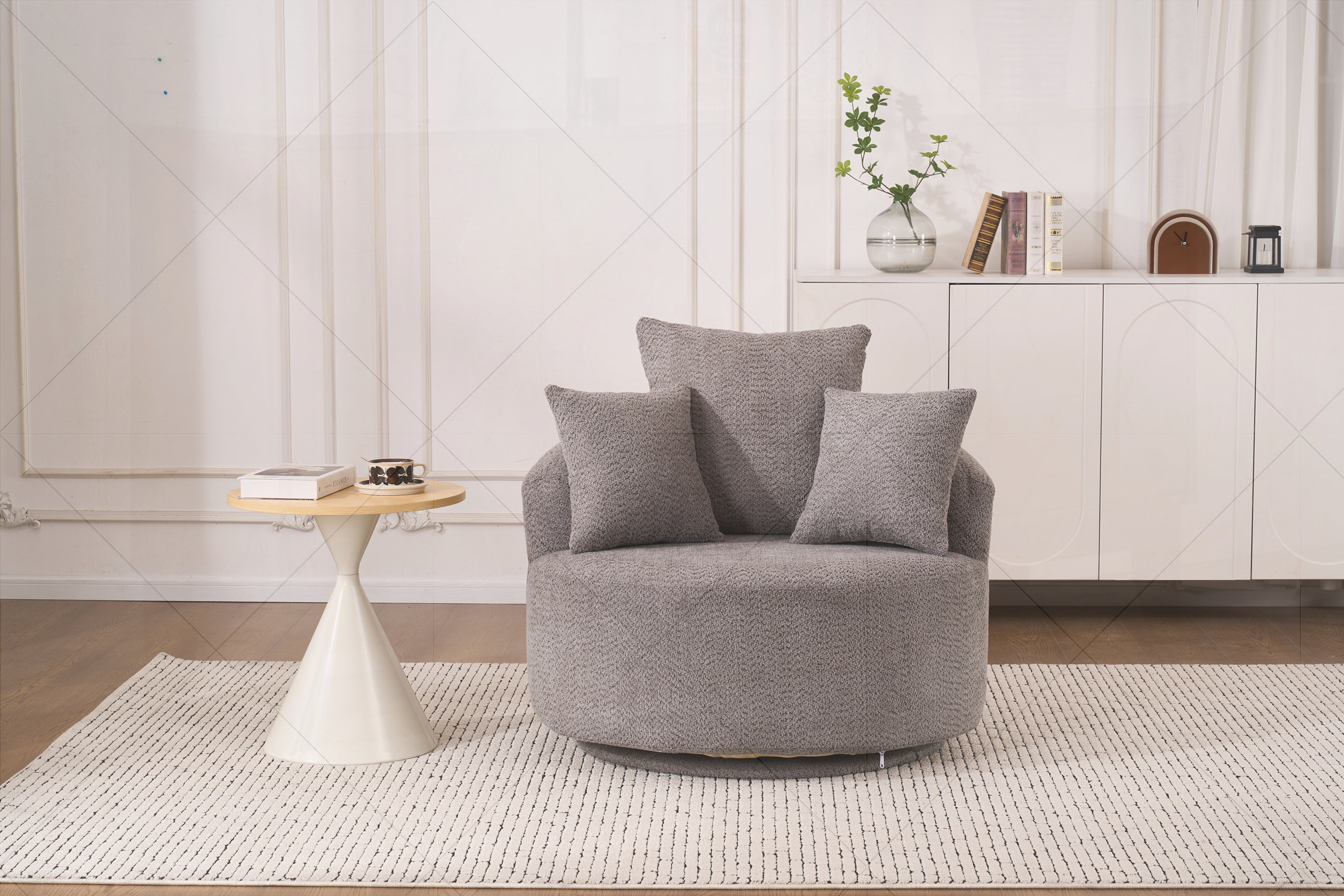 Ebern Designs LY-031WH SWIVEL COMPRESSION CHAIR: Single-seat ...