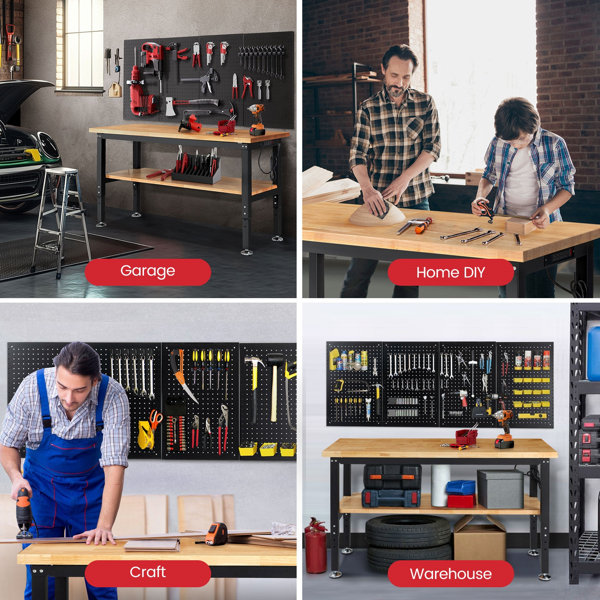 WFX Utility™ Work Table with Power Outlets Workbench with Storage ...