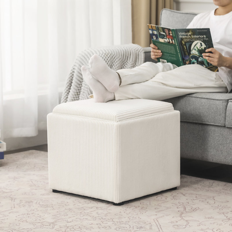 Ebern Designs 16-Inch Square Storage Ottoman | Wayfair