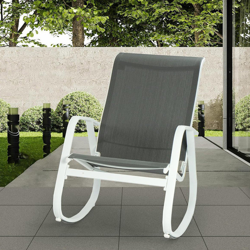 Latitude Run® Outdoor Patio Rocking Sling Chair Weather Resistant for ...