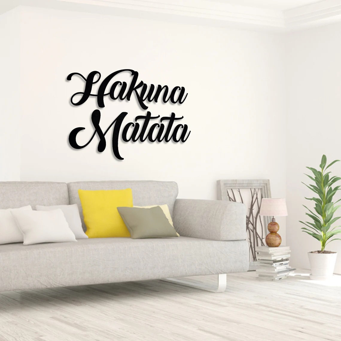 Latitude Run® Hakuna Matata Metal Wall Art, Metal Wall Sign, Metal Wall Hanging, Office Wall Art ...