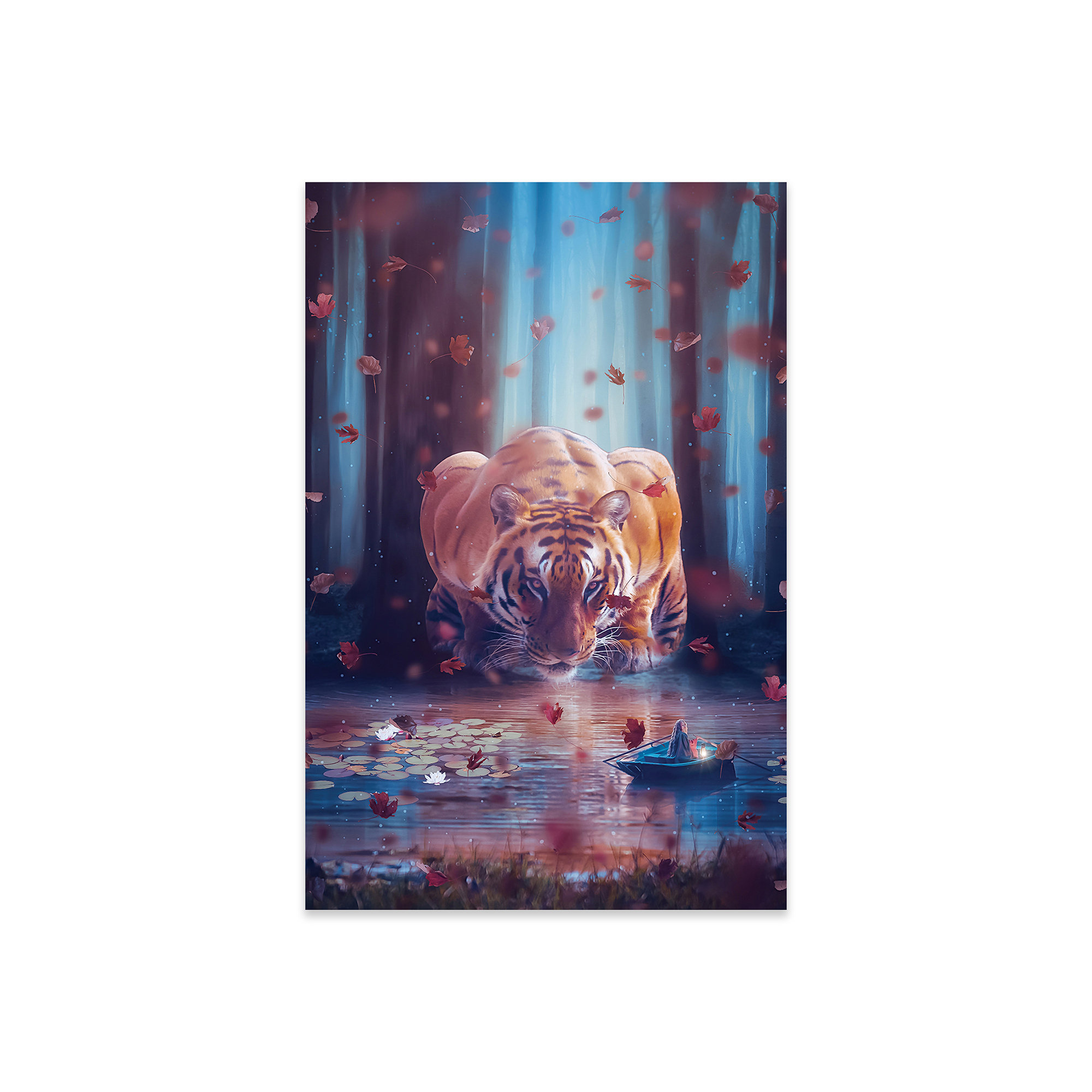 Dakota Fields Fantasy Giant Tiger And Princess In Boat Print On Acrylic ...