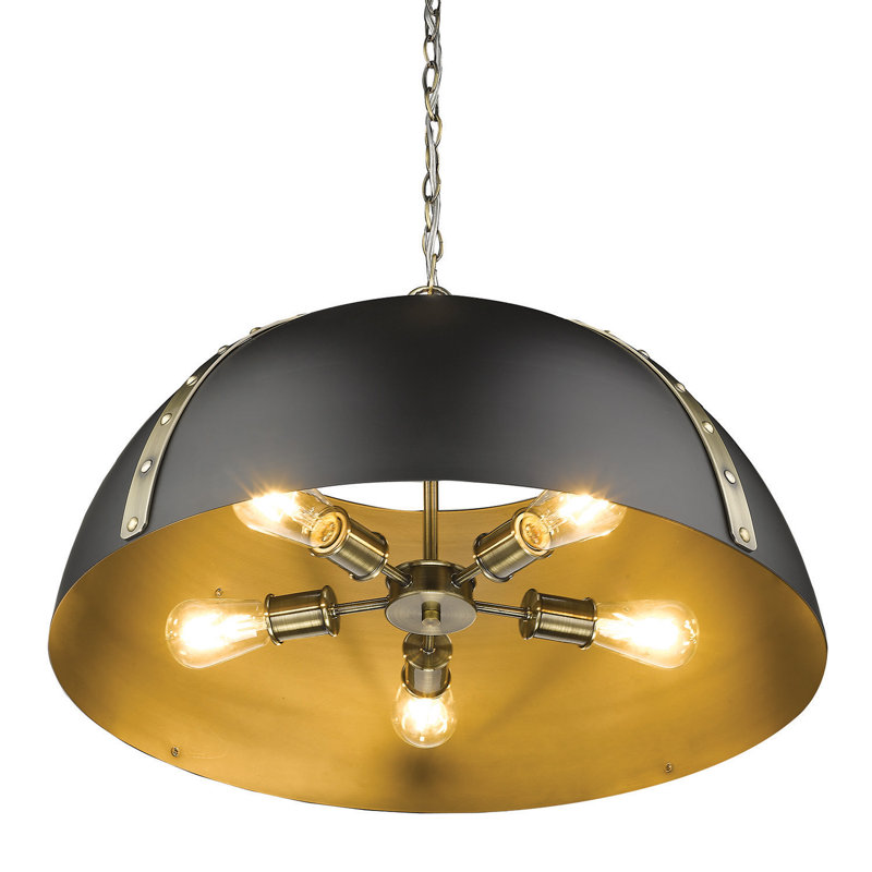 Longshore Tides Architha 5 - Light Aged Brass Pendant & Reviews ...
