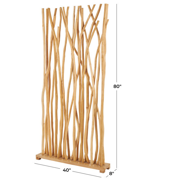 Highland Dunes Light Brown Teak Wood Handmade Single Panel Tree ...