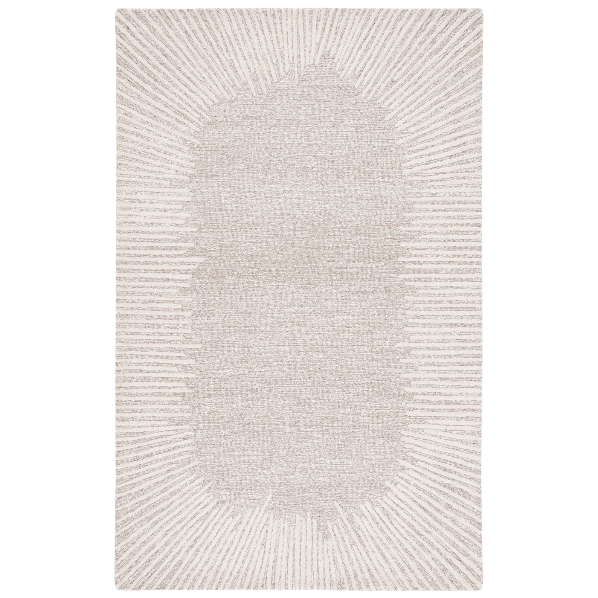 Wade Logan® Antonyio Abstract Handmade Tufted Area Rug in Natural/Ivory ...