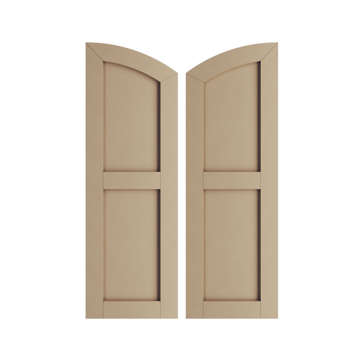 Ekena Millwork Timberthane Two Equal Flat Panel w/Elliptical Top Faux ...