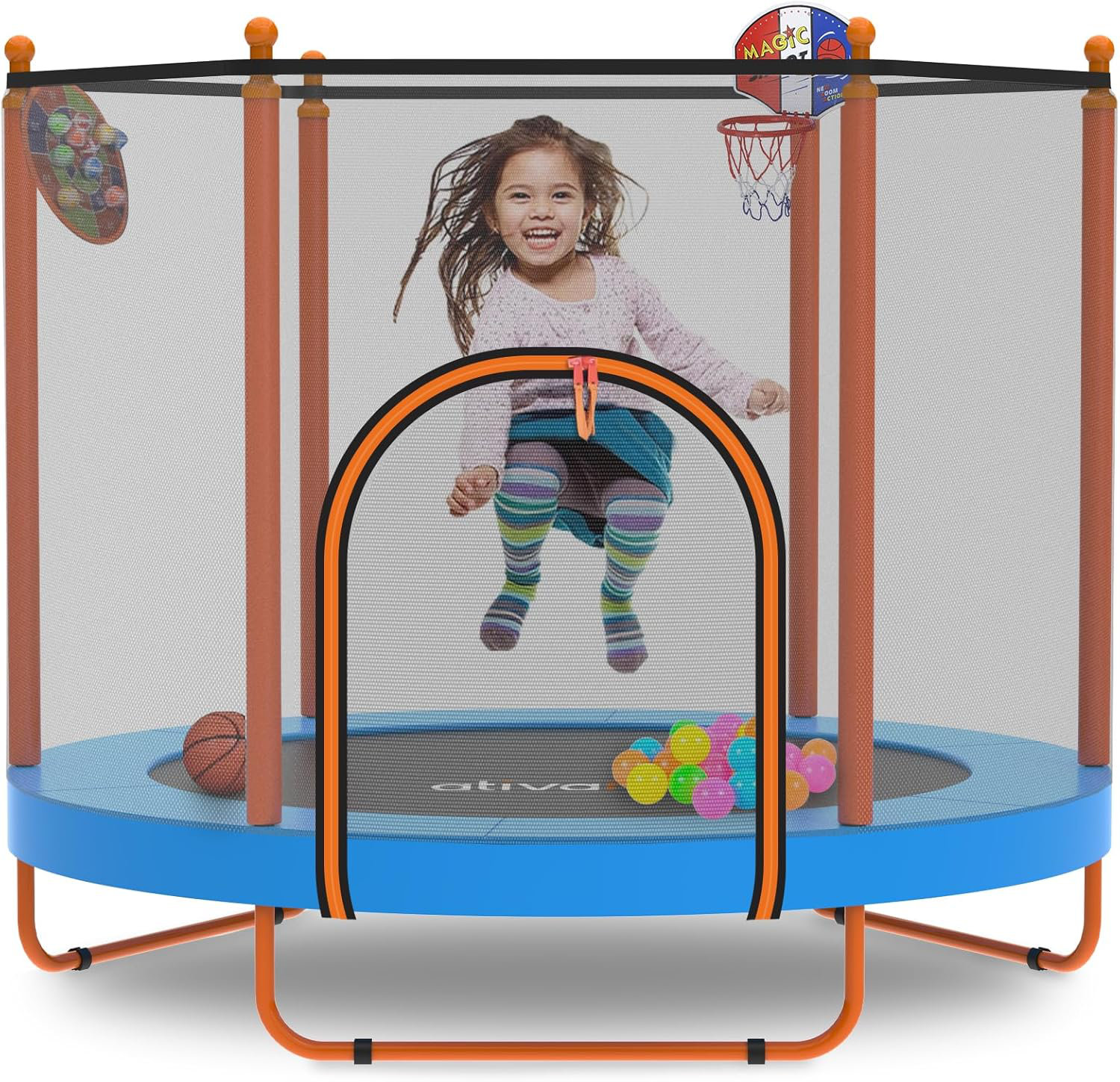 SOSHNA 60'' Rebounder Trampoline Indoor Outdoor for Kids Ages 1-8, 5 FT ...