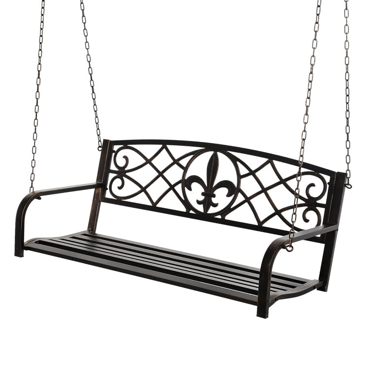 Bloomsbury Market 2 Person Porch Swing, Hanging Steel Patio Swing ...