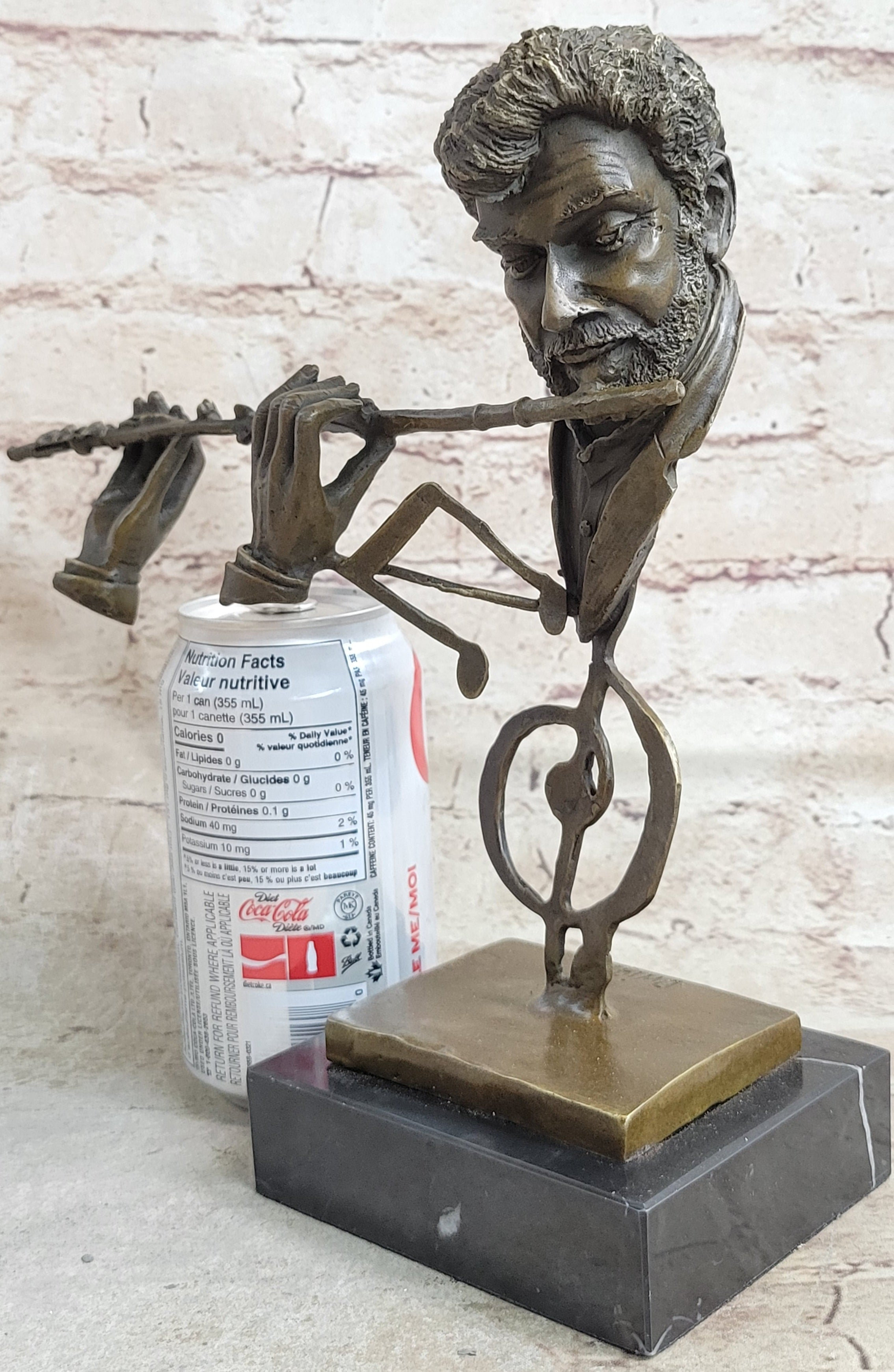 Bloomsbury Market Avonne Abstract Bronze Metal Bust of Flute Flautist ...