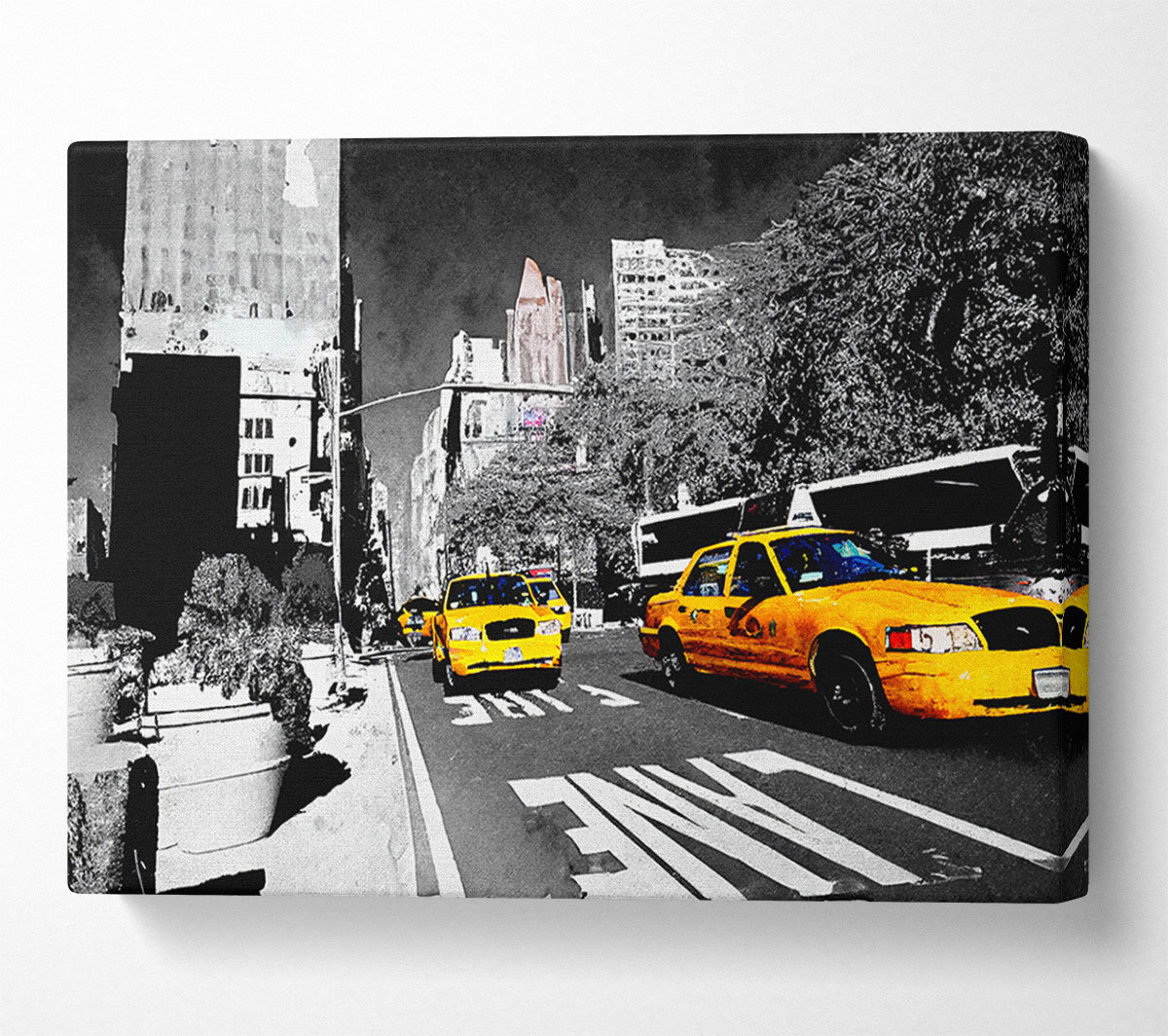 ModernMoments Yellow Taxi In New York City - Wrapped Canvas Art Prints ...