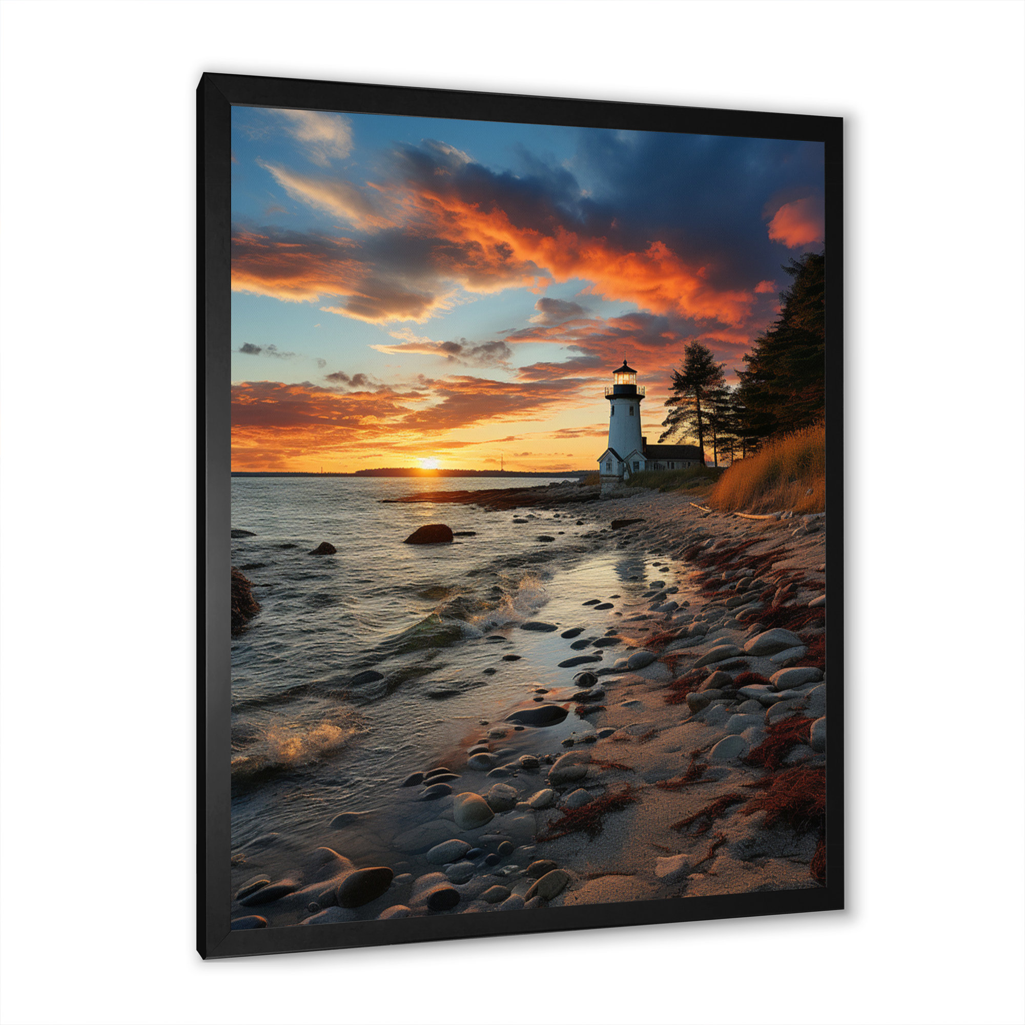 Breakwater Bay Rhode Island Landscape - Rhode Island Framed Canvas ...