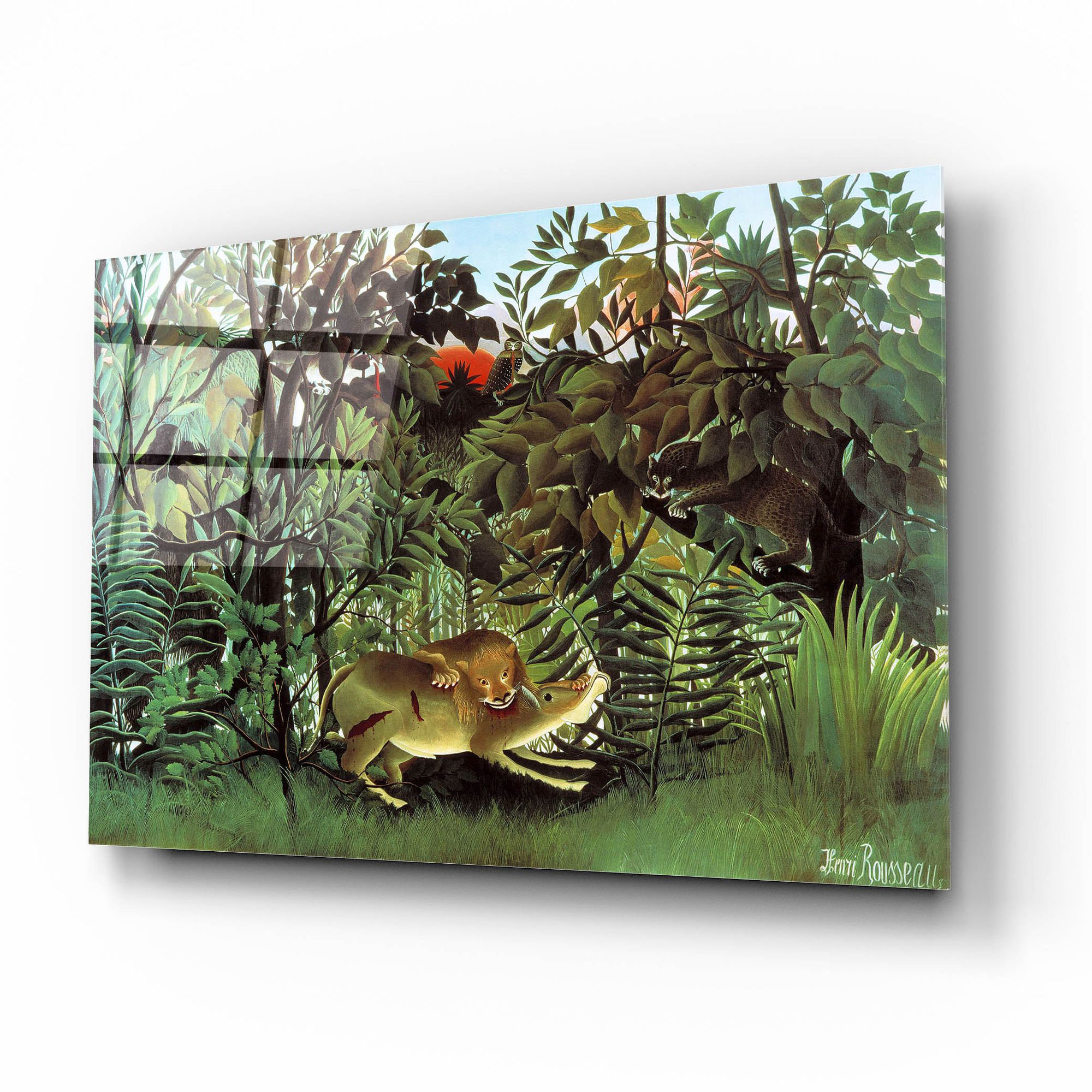 Jungle With A Lion By Henri Rousseau