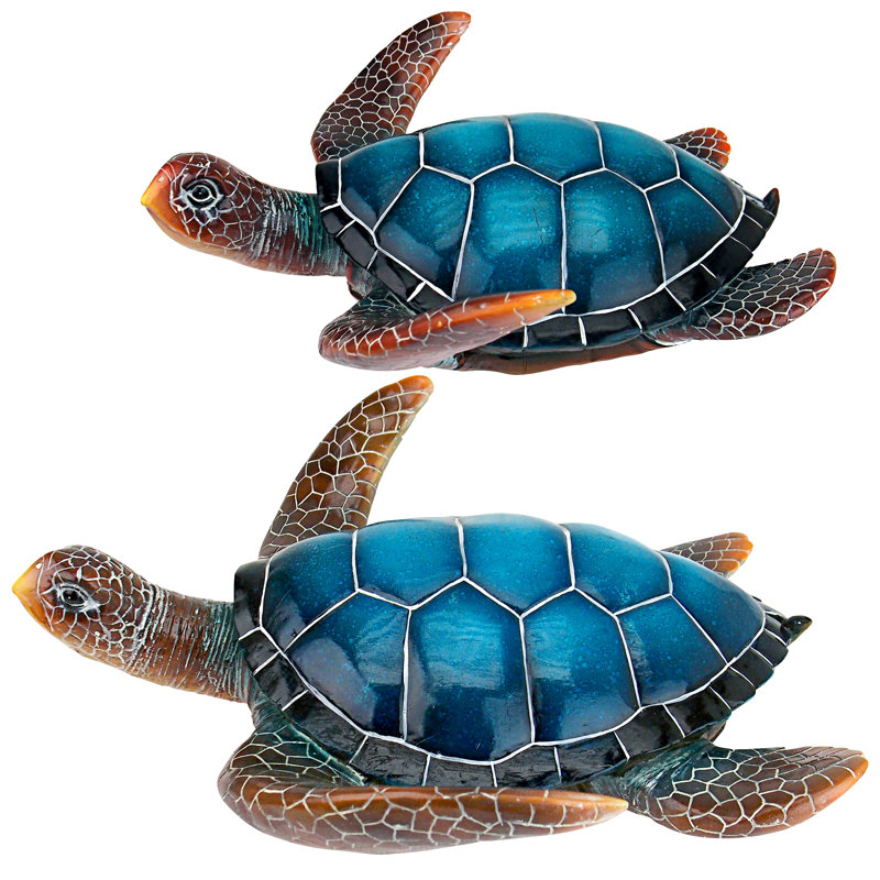 Design Toscano 2-Piece Blue Sea Turtle Garden Statues & Reviews | Wayfair