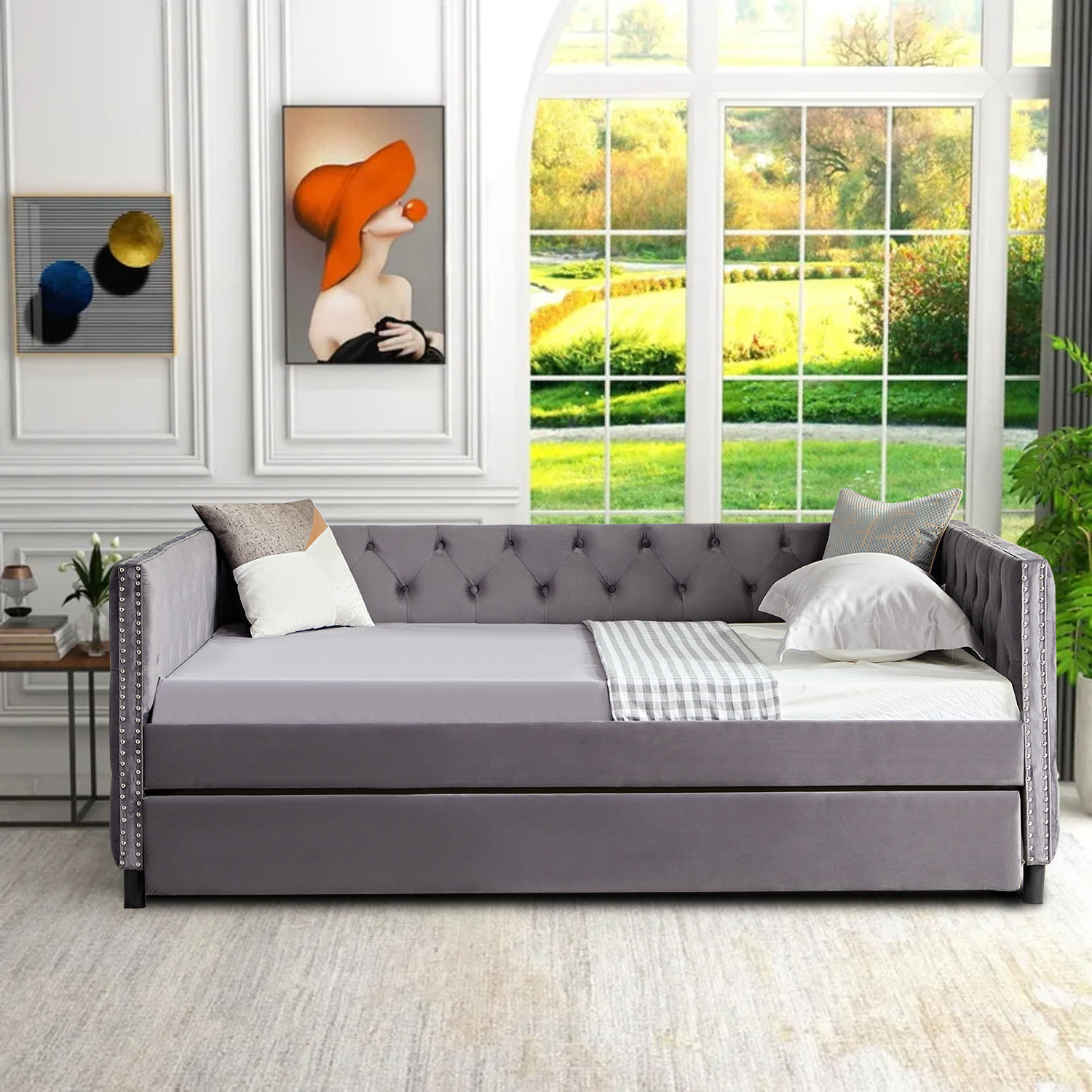 Red Barrel Studio® Ricado Full / Double Solid Wood Daybed with Trundle ...