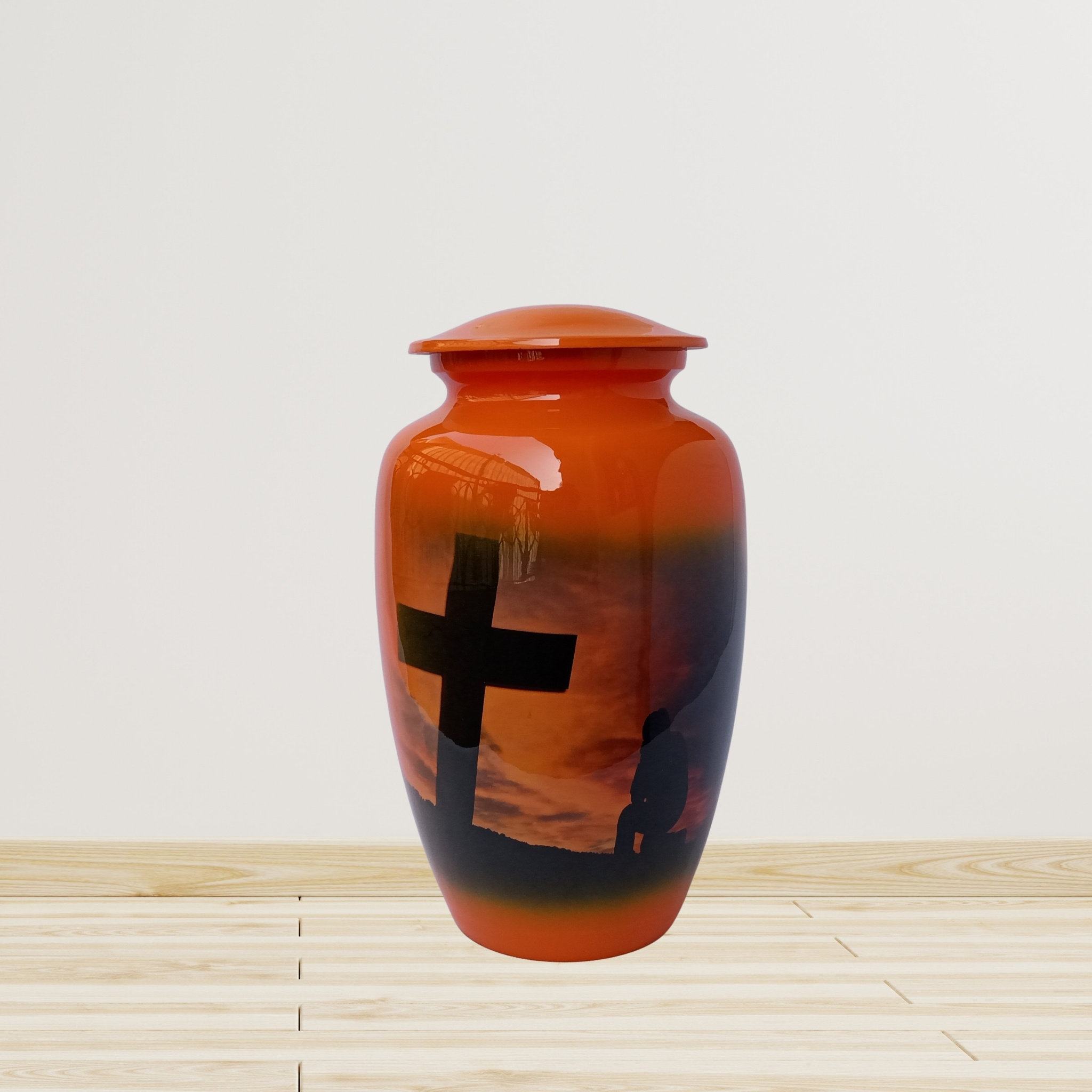 East Urban Home Riddhi Handmade Holy Cross Large Cremation Urn | Wayfair