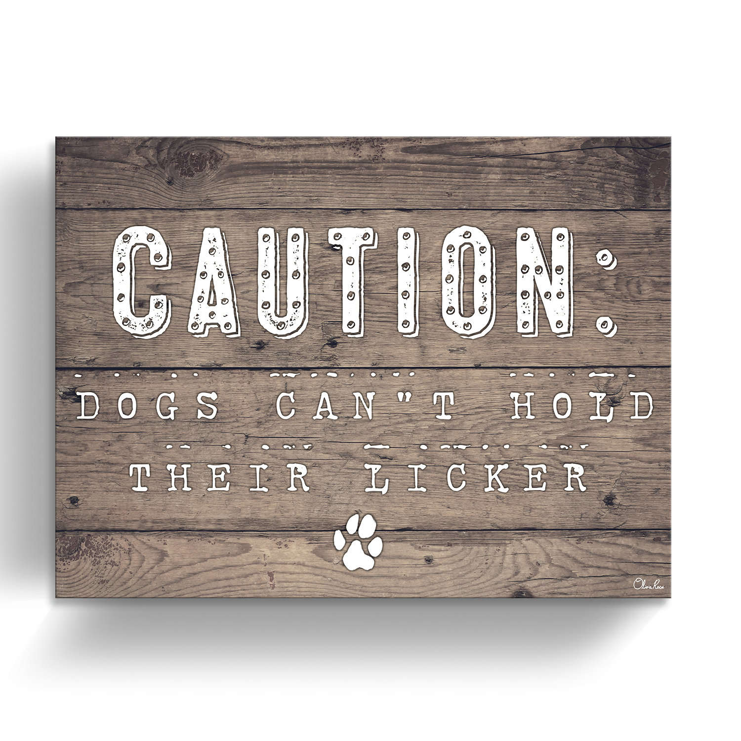 Trinx Caution-Dog - Textual Art Print on Canvas - Wayfair Canada