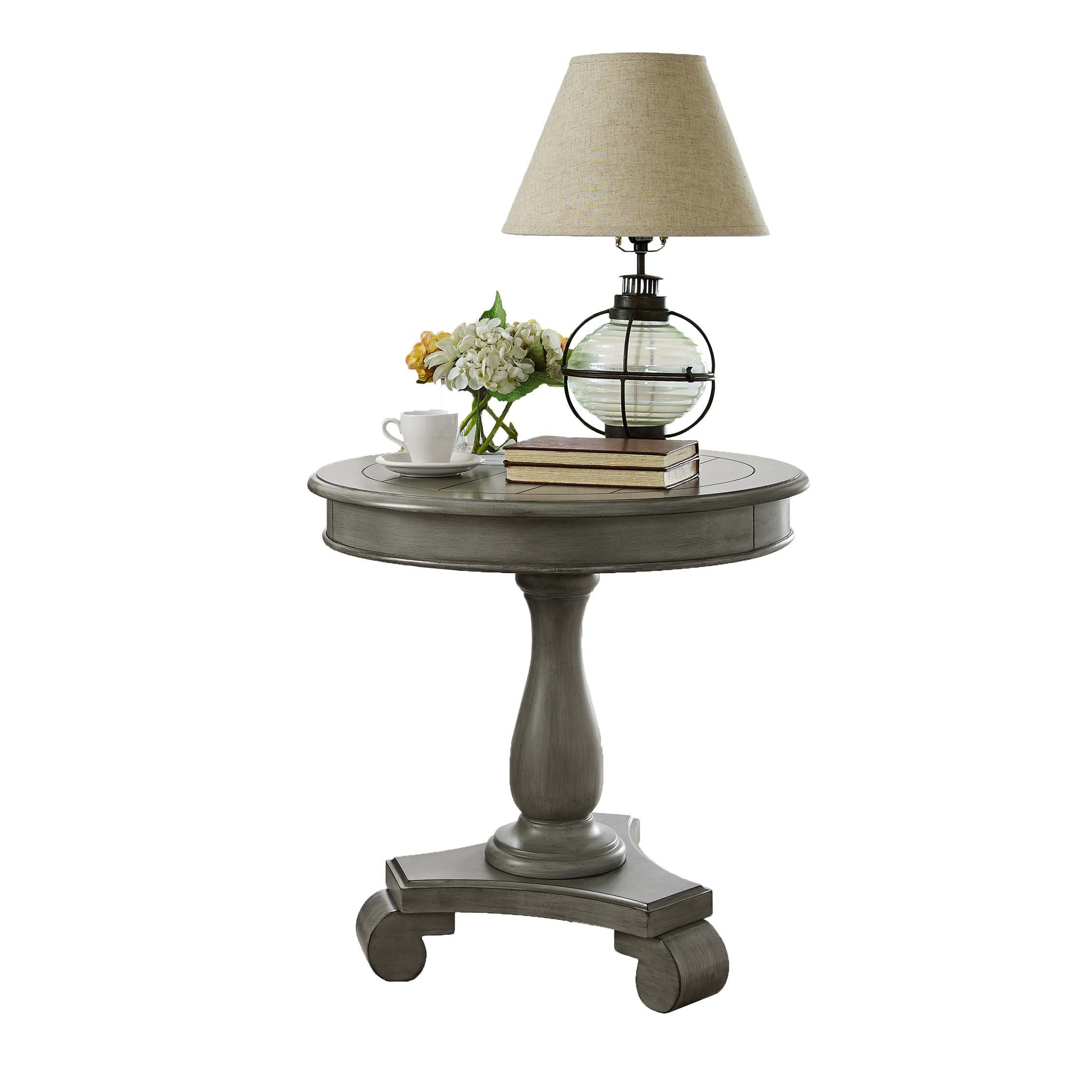 Astoria Grand Graceful Traditional Wood Side Table With Sturdy Pedestal ...