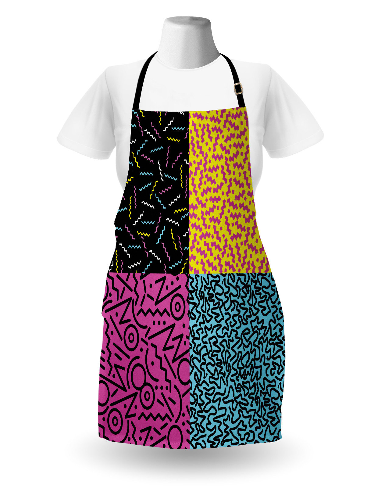 East Urban Home Indie Apron Unisex, Eighties Funky Pop Doodle, Adult ...