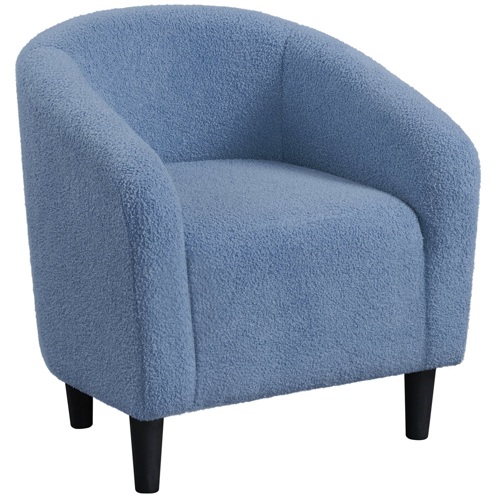 Latitude Run® 27”Wide Upholstered Solid Wood Barrel Accent Club Chair ...