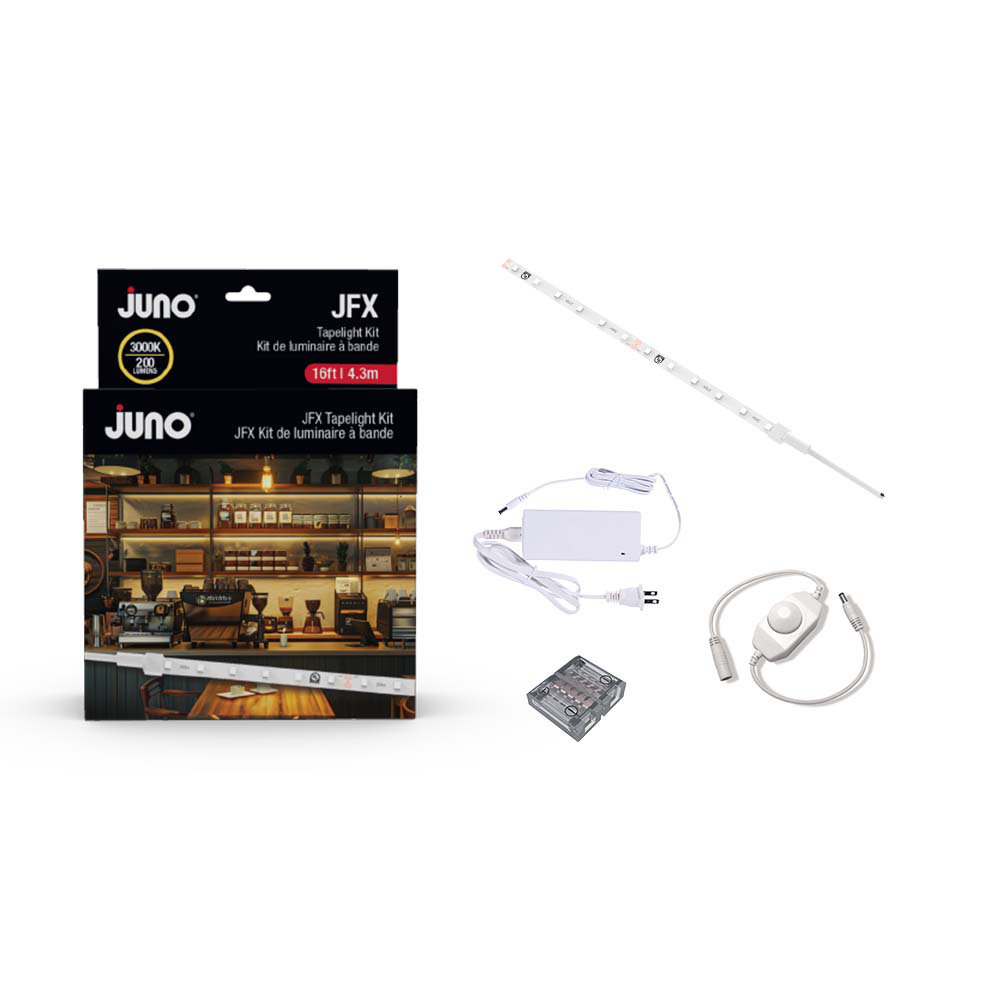 Juno JFX Tapelight Kit, 16ft tapelight, 200LMF, 30K, 60W Power Supply ...