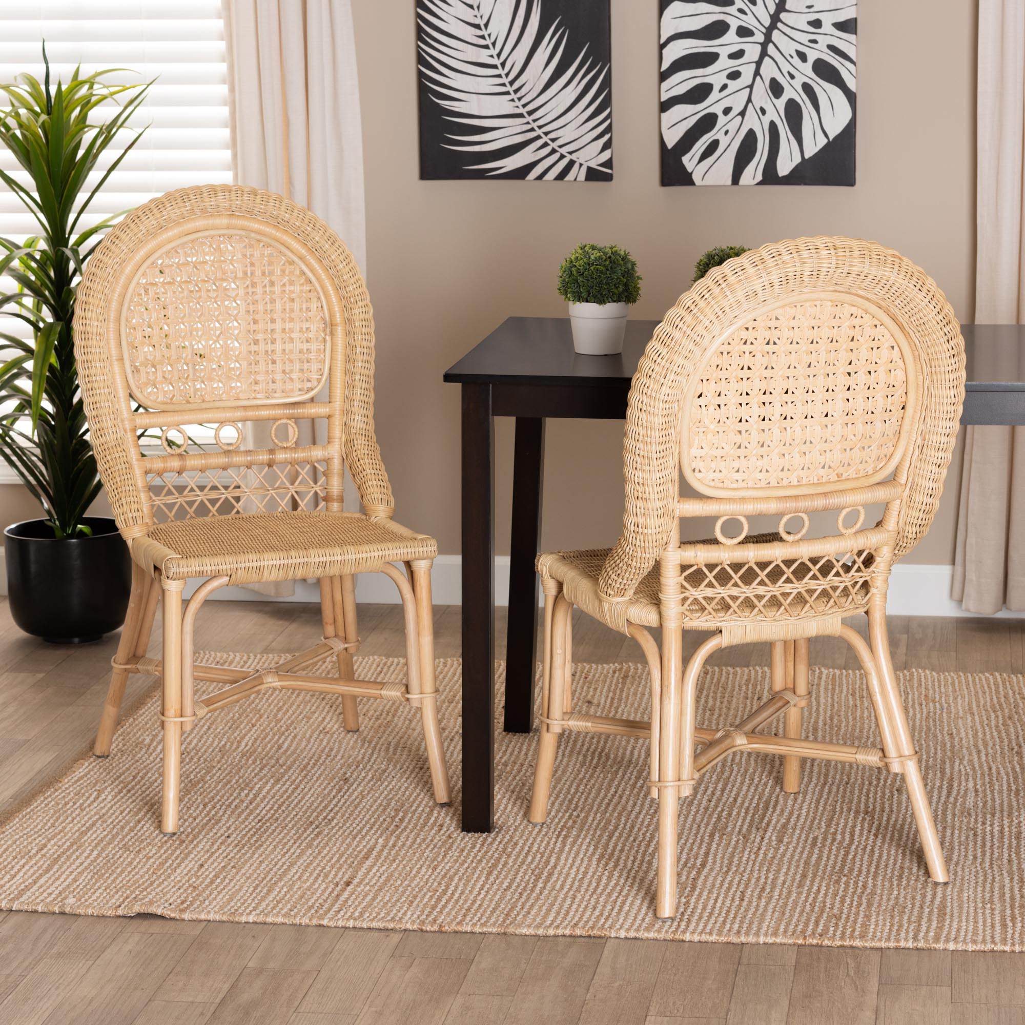 Bayou Breeze Alvester King Louis Back Rattan Side Dining Chair ...