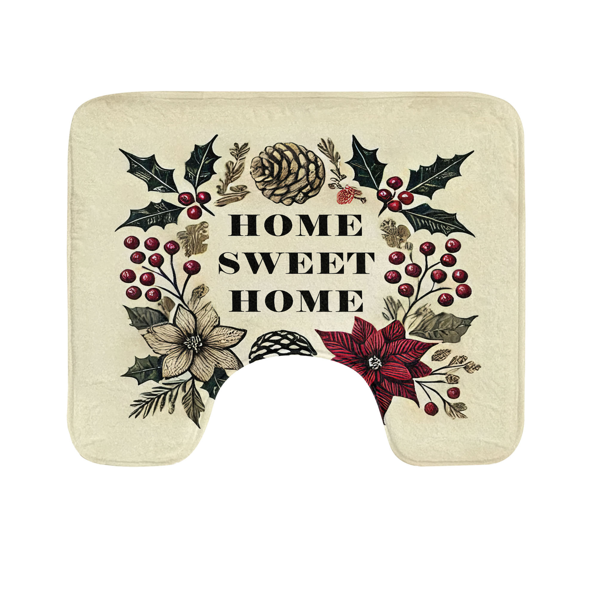 The Holiday Aisle® Christmas Toilet Mat U-Shape Bathroom Rug 20 ...