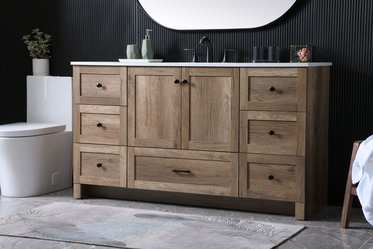 Lark Manor™ Soma 60'' Single Bathroom Vanity with Engineered Marble Top ...