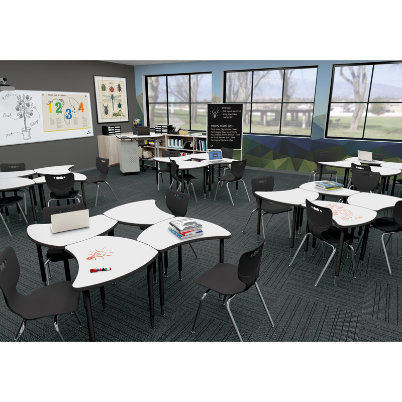 MooreCo Hierarchy Shapes HPL Whiteboard Collaborative Desk | Wayfair