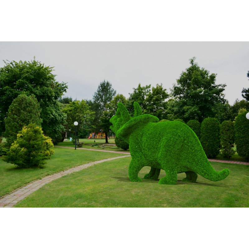 Decor Factory Studio Outdoor Triceratops Dinosaur Topiary Green Figures ...