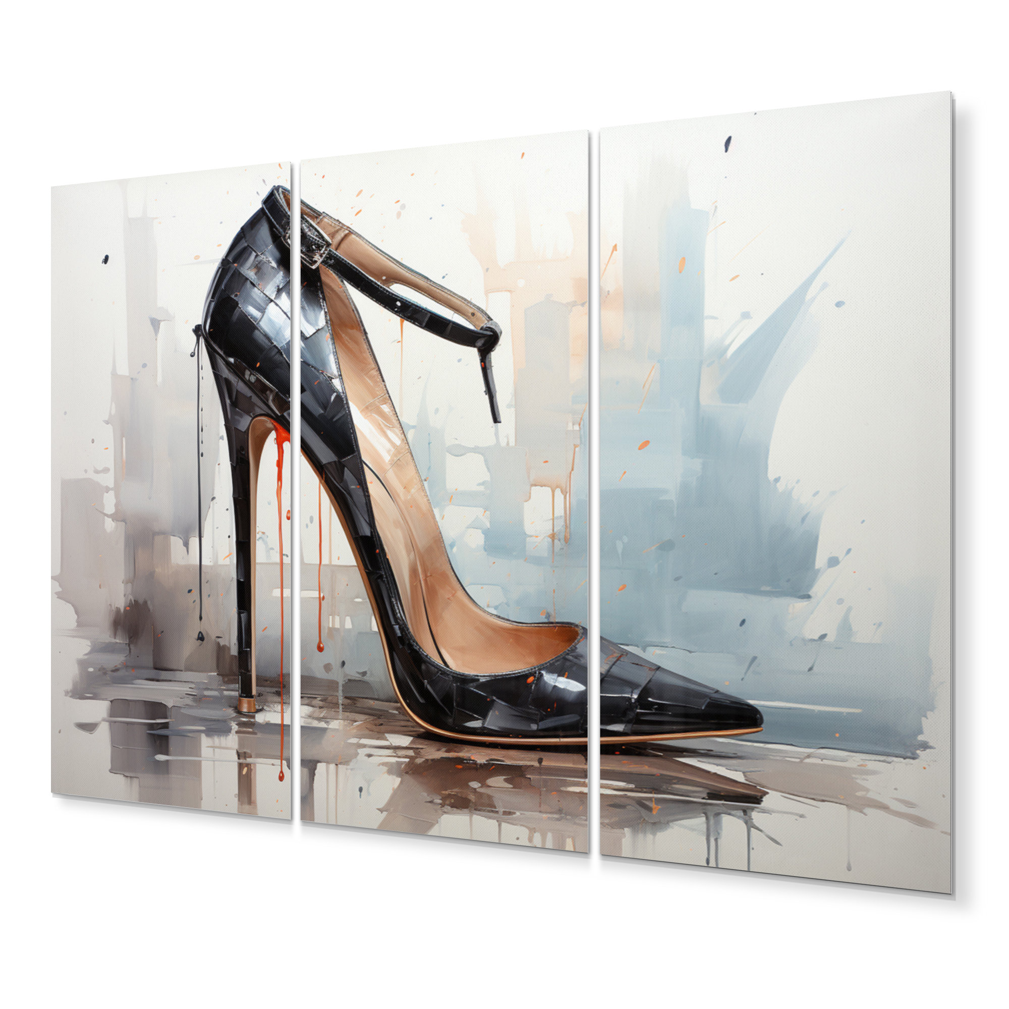 Design Art Black Fashion High Heel Power III - Fashion Metal Wall Decor ...