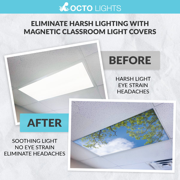 Octo Lights Tree - Magnetic Fluorescent Light Cover for Ceiling Lights ...