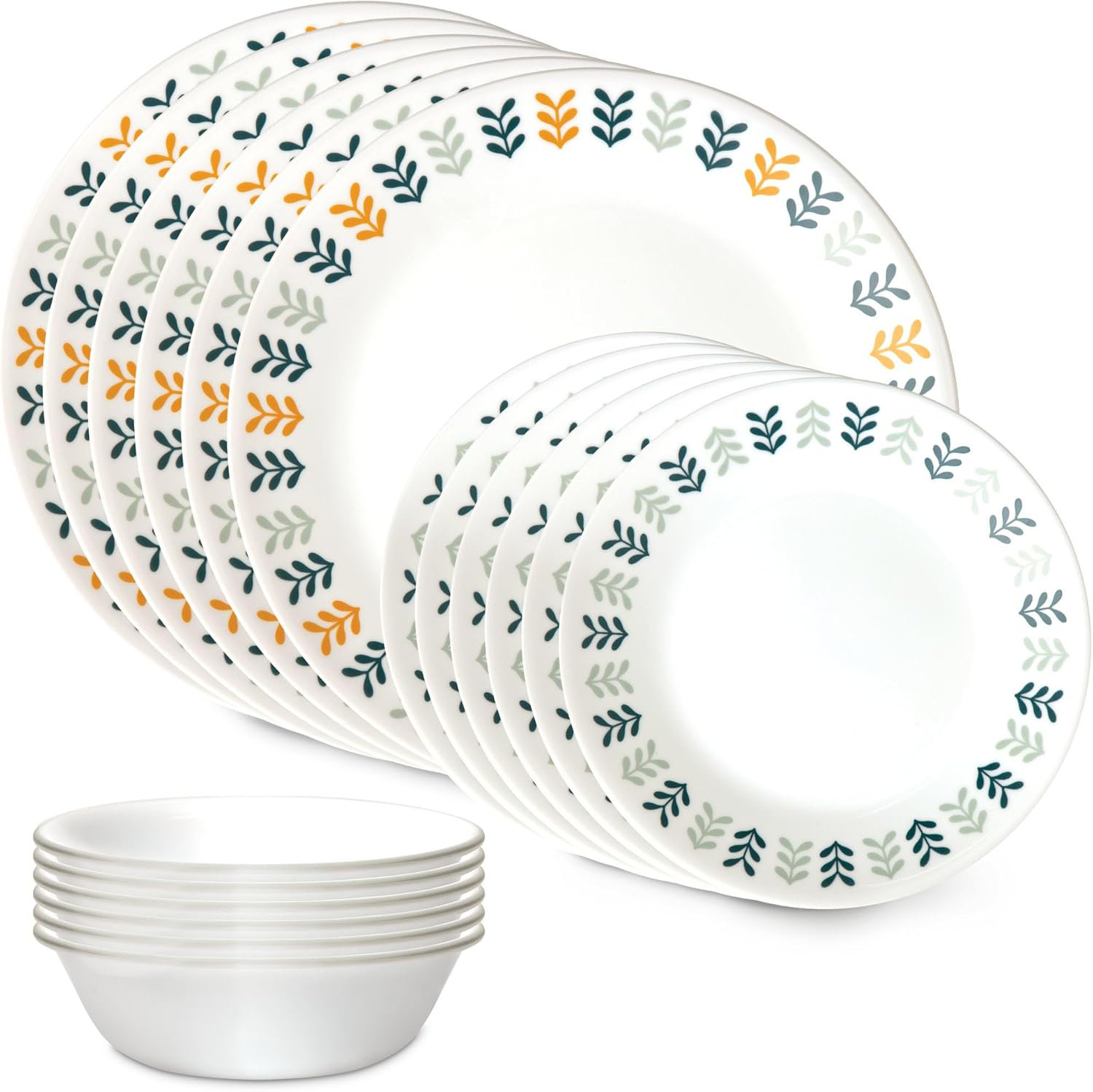 Hokku Designs The 18 Piece Glass Dinnerware Sets, Service for 6, Triple ...