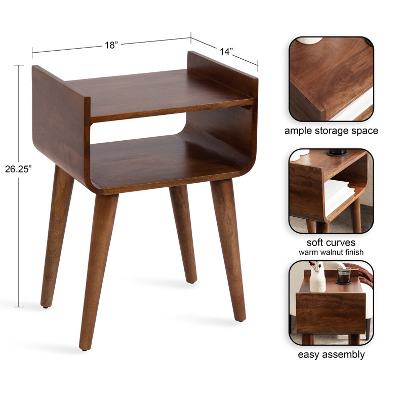 Latitude Run® Quilby Solid Wood Top End Table | Wayfair