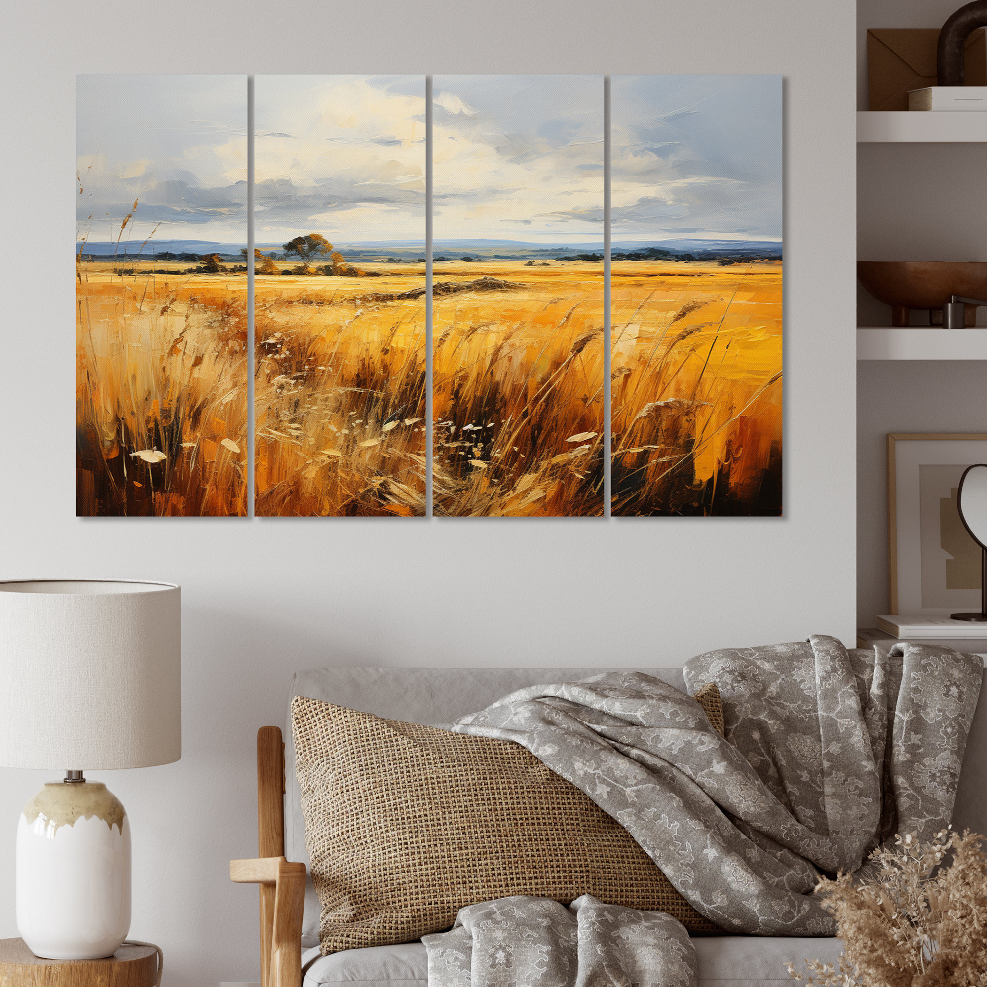 Design Art Denmark Yellow Fields Of Gold - Farmhouse Metal Wall Art ...