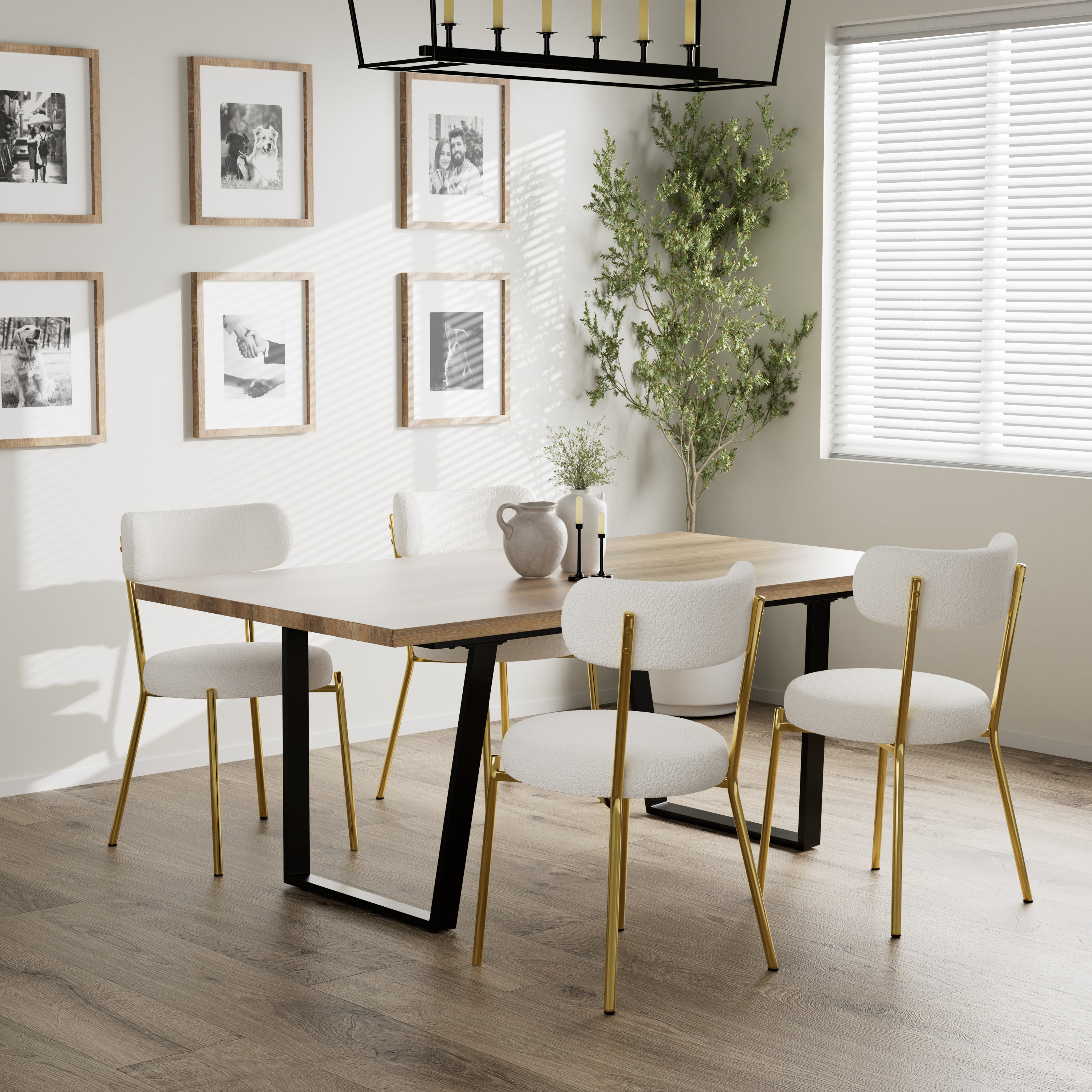 Mercer41 Rectangle Wood Pedestal Dining Set - Wayfair Canada