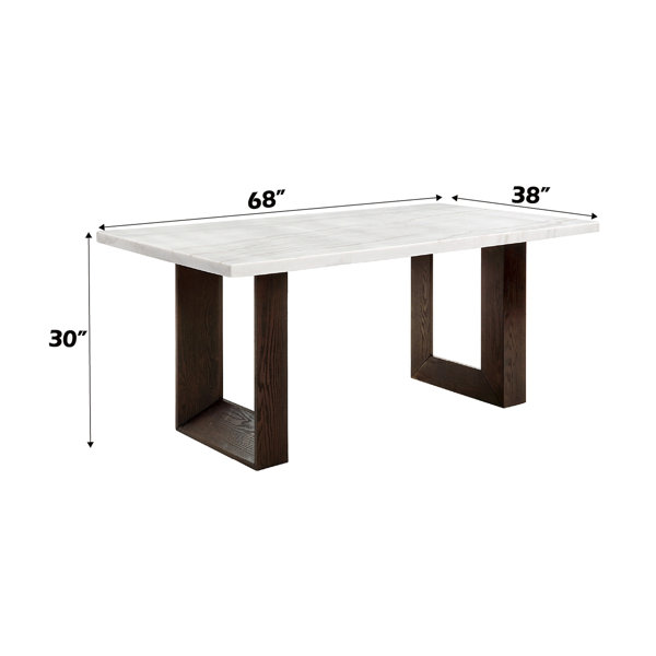 Brayden Studio® Gowtham Dining Table With Natural Marble Top Kitchen ...