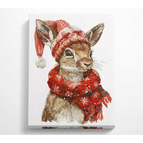 Happy Larry Snowy Hare Canvas Print | Wayfair.co.uk
