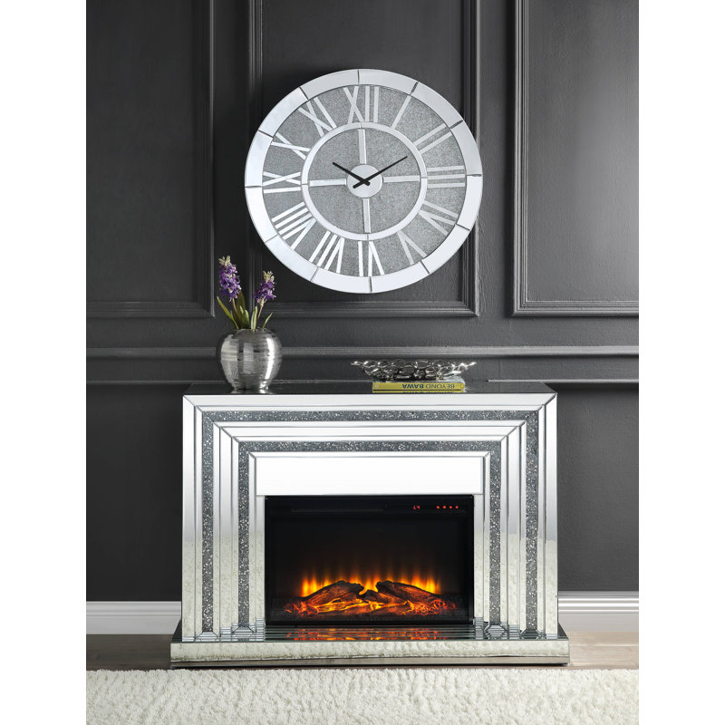 Mercer41 Kary 47.6'' W Mirrored Electric Fireplace | Wayfair