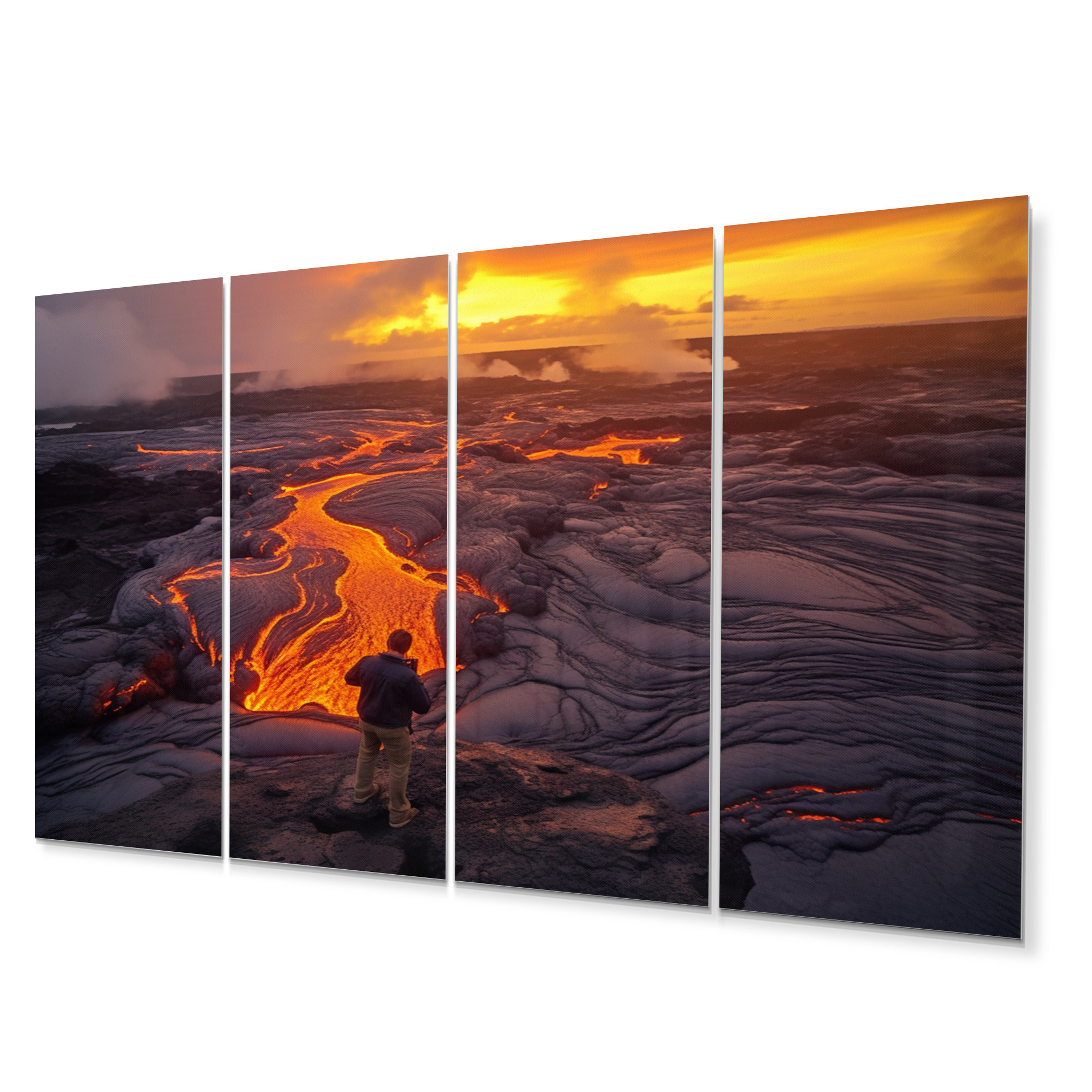 Design Art Hawaiian Volcano Landscape I - Hawaii Metal Wall Art Living ...