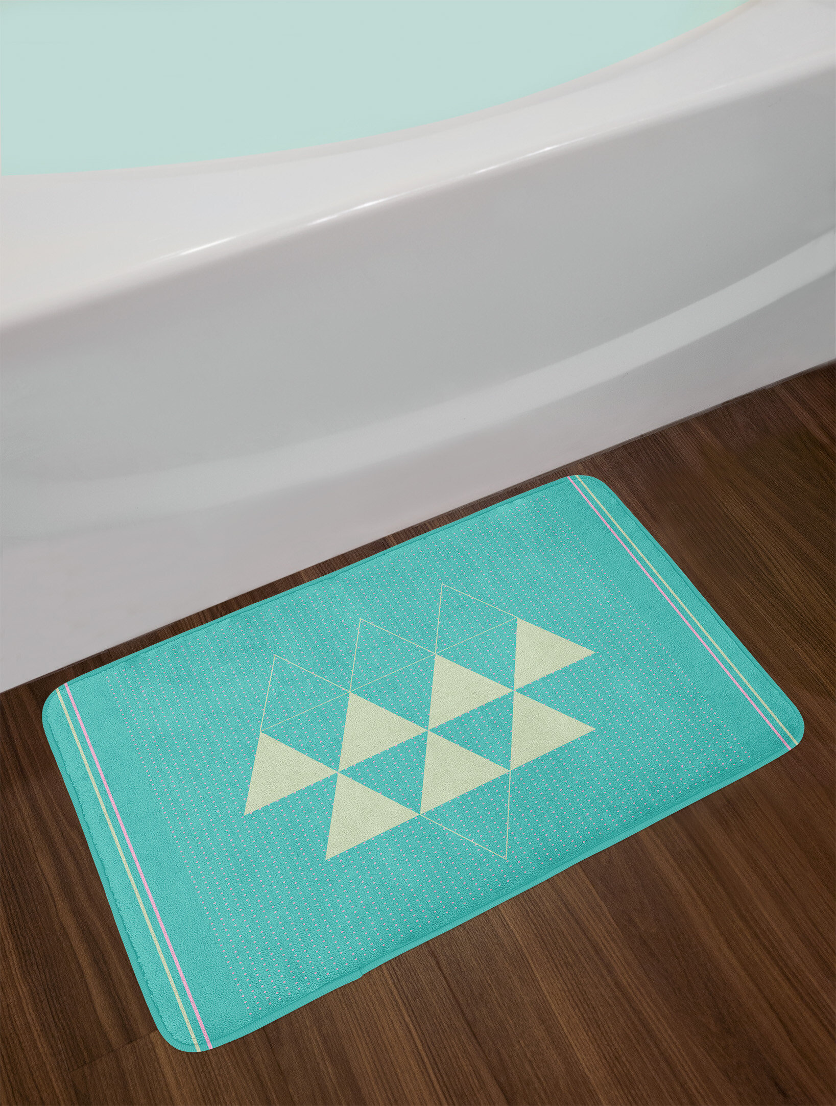 East Urban Home Bath Mat, Modern Triangles and Dots, 30.2"x20", Dark ...