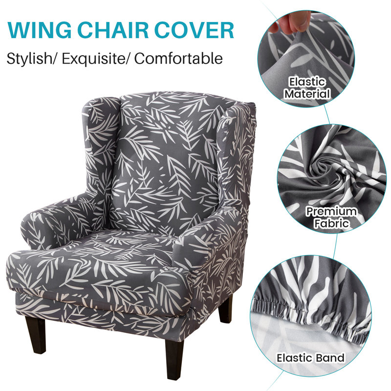 Red Barrel Studio® 2-Pieces Print Tiger Stool Sofa Cover - Wing Back ...