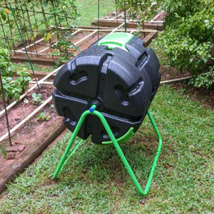 FCMP Outdoor HOTFROG 37 Gallon Dual Body Rotating Tumbling Composter ...