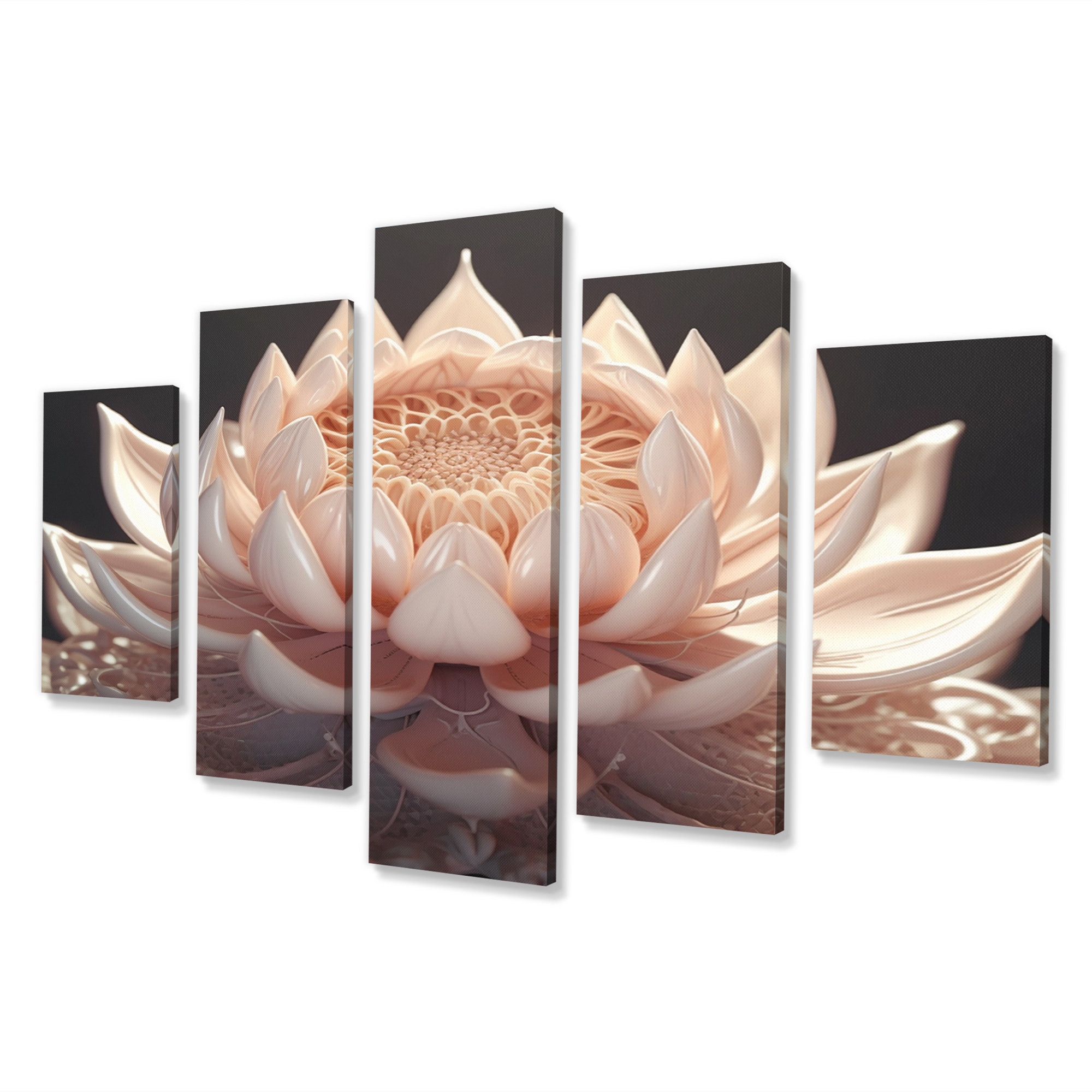 Design Art Light Pink Tender Blossoming Lotus Flower V - Lotus Wall Art ...
