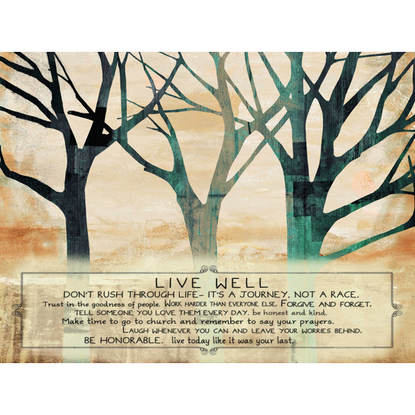 Trinx " Live Well Trees 2 " Print on Canvas - Wayfair Canada