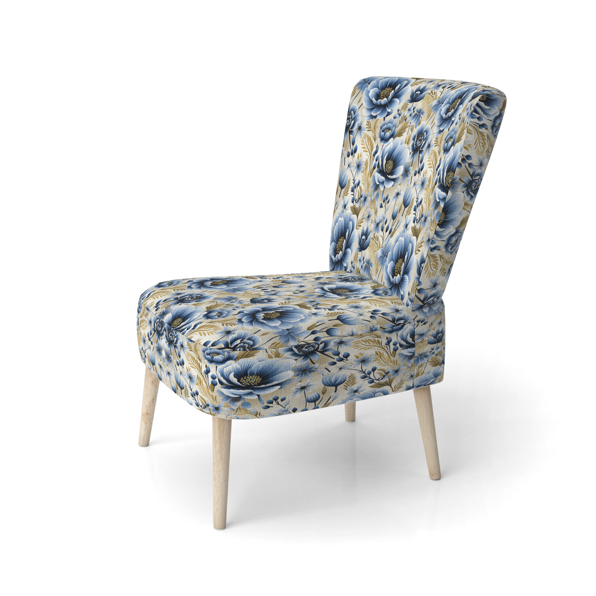 Red Barrel Studio® Vintage Blue And Beige Floral Pattern I ...