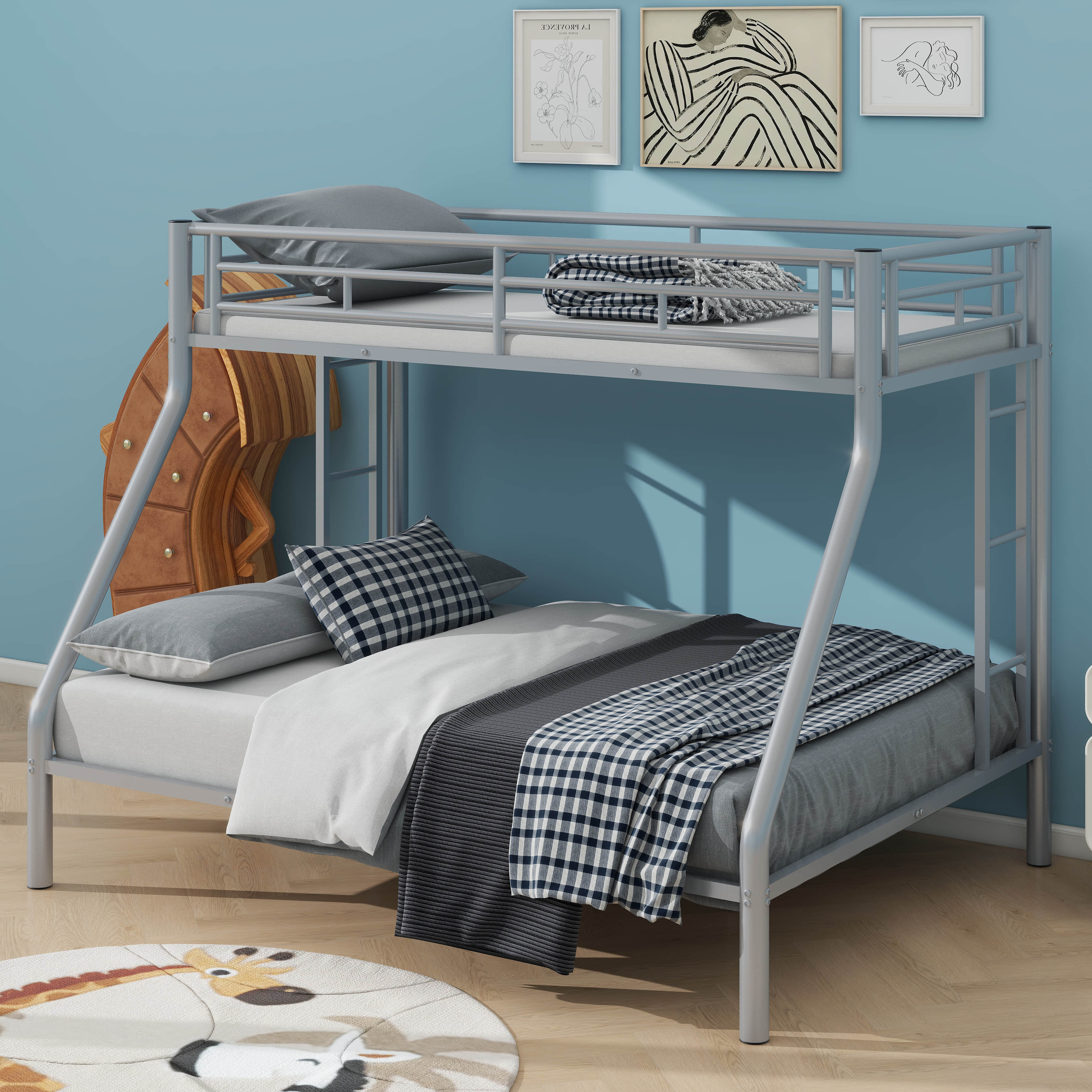 Isabelle & Max™ A Metal Bunk Bed Equipped With A Ladder And Safety ...